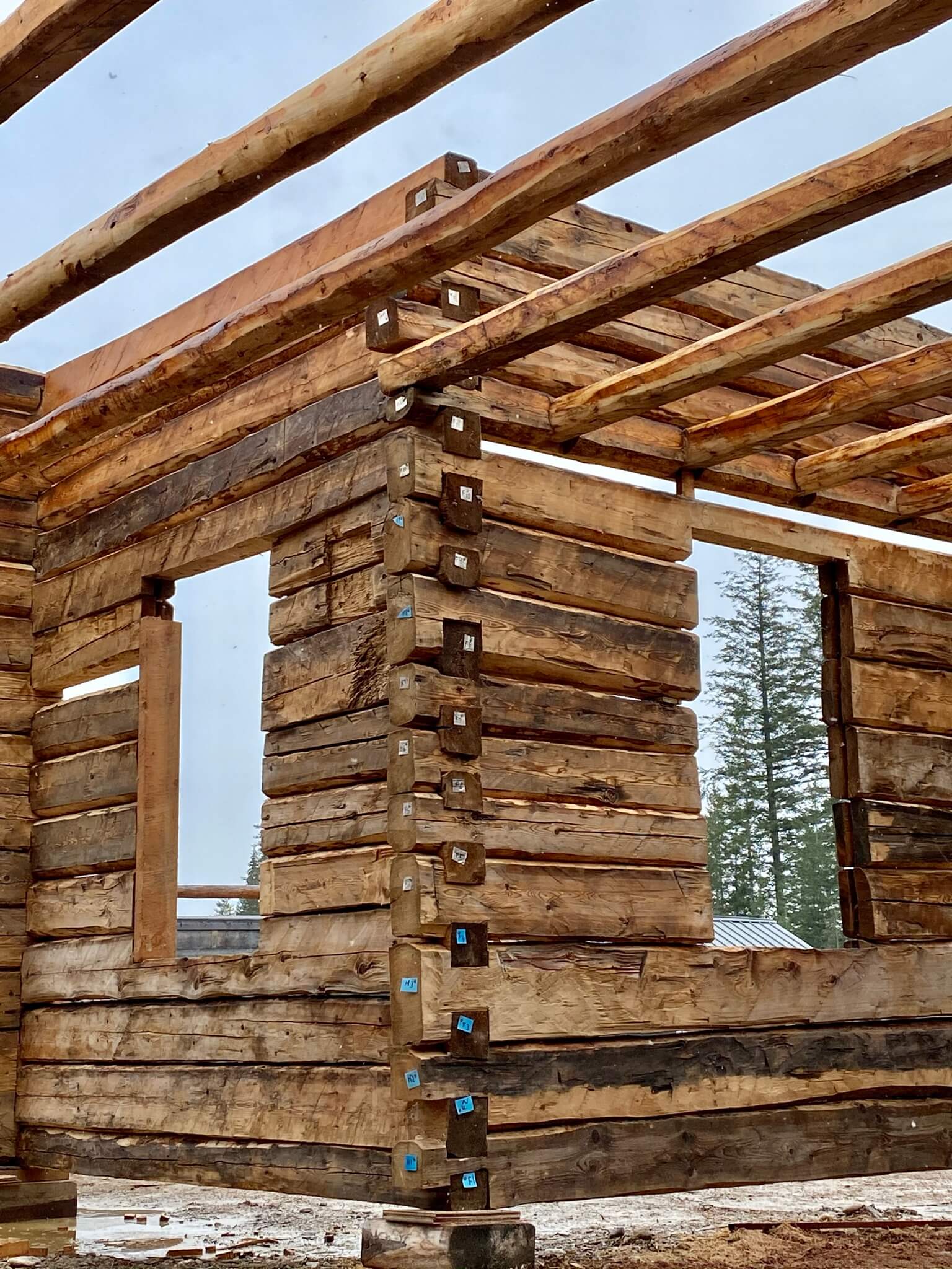 For Sale | Heritage Dovetail Log Shell | Hand Hewn | L Shaped